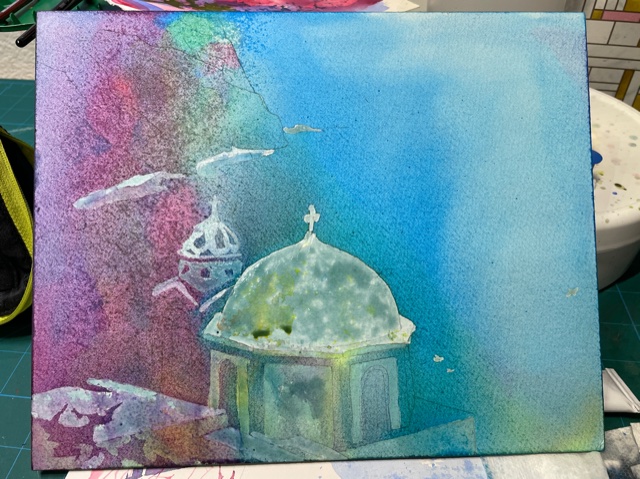 Watercolor Pouring - my first attempt - Watercolor Beginners and Beyond