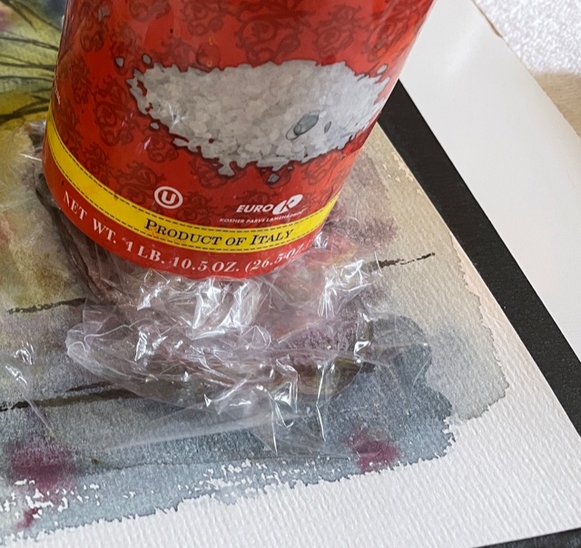 Using cellophane for texture - Watercolor Beginners and Beyond