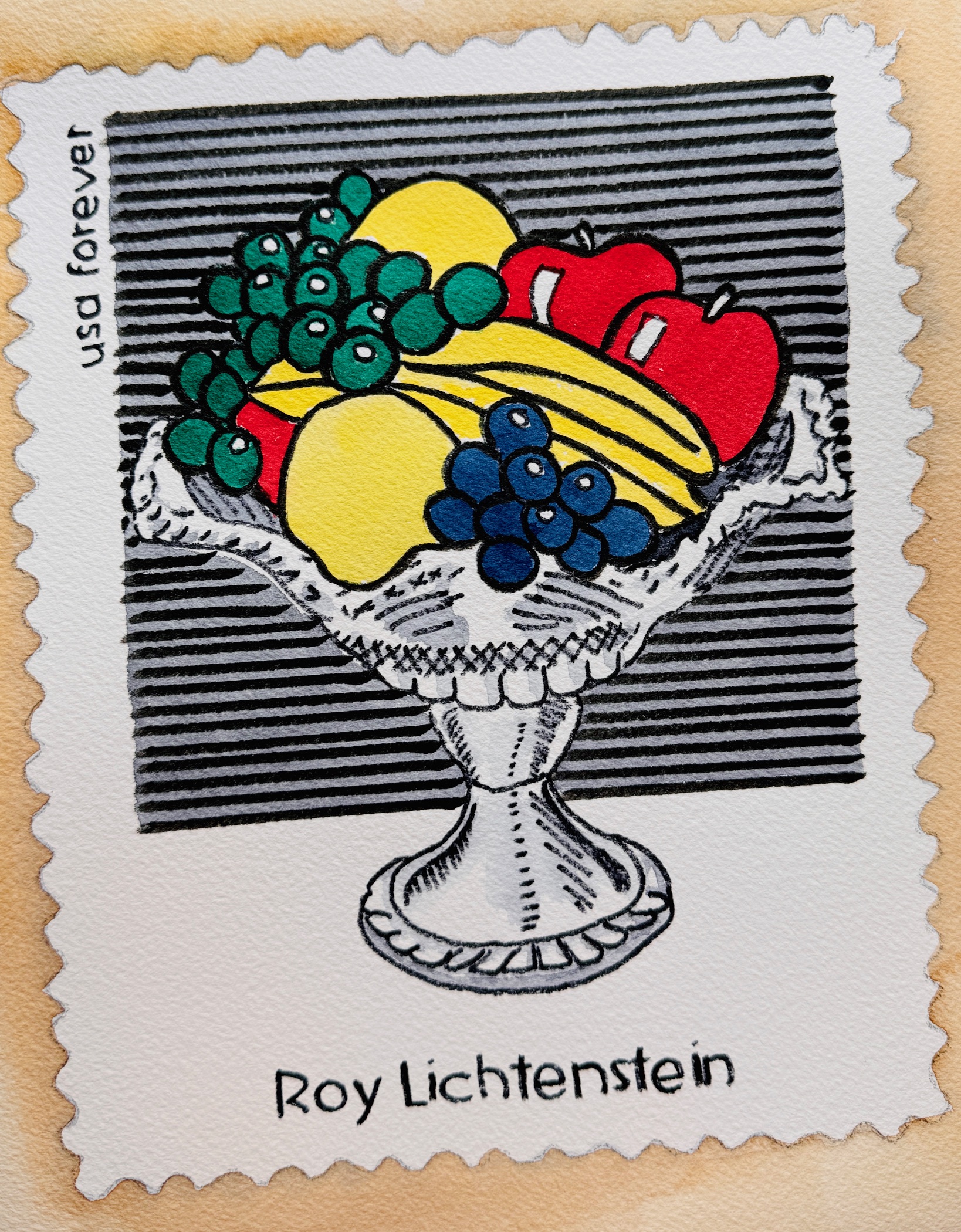 Painting Challenge: Stamps - Watercolor Beginners and Beyond