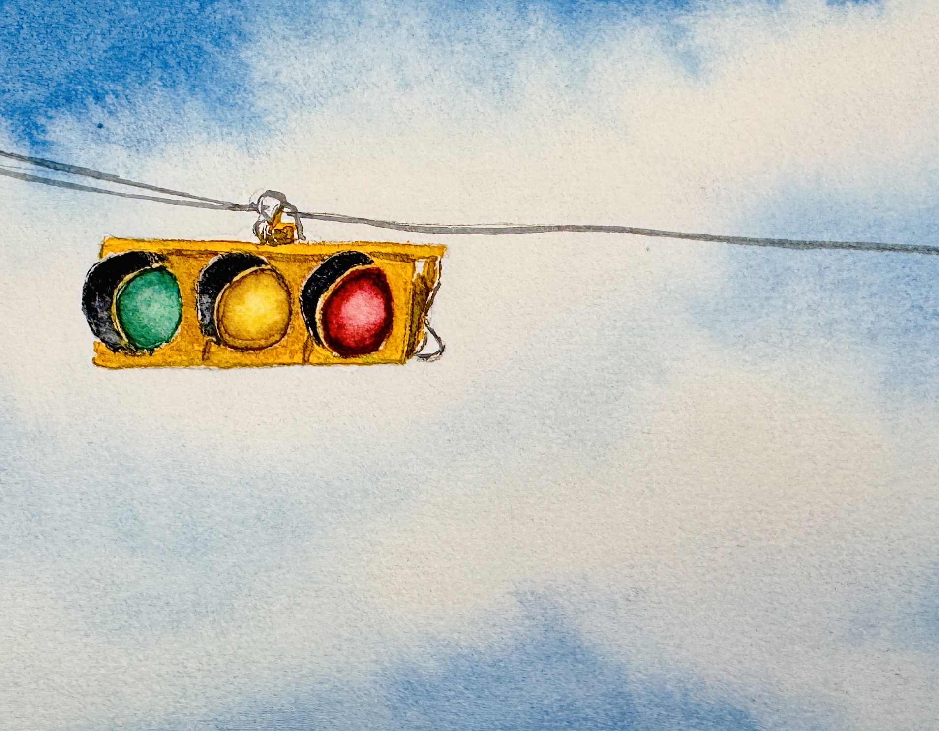 Watercolor Challenge: Traffic Light - Watercolor Beginners and Beyond
